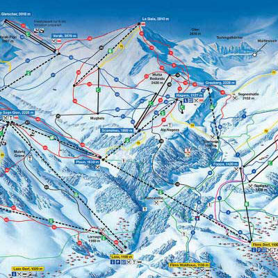 Cartina Piste e Impianti Laax-Flims