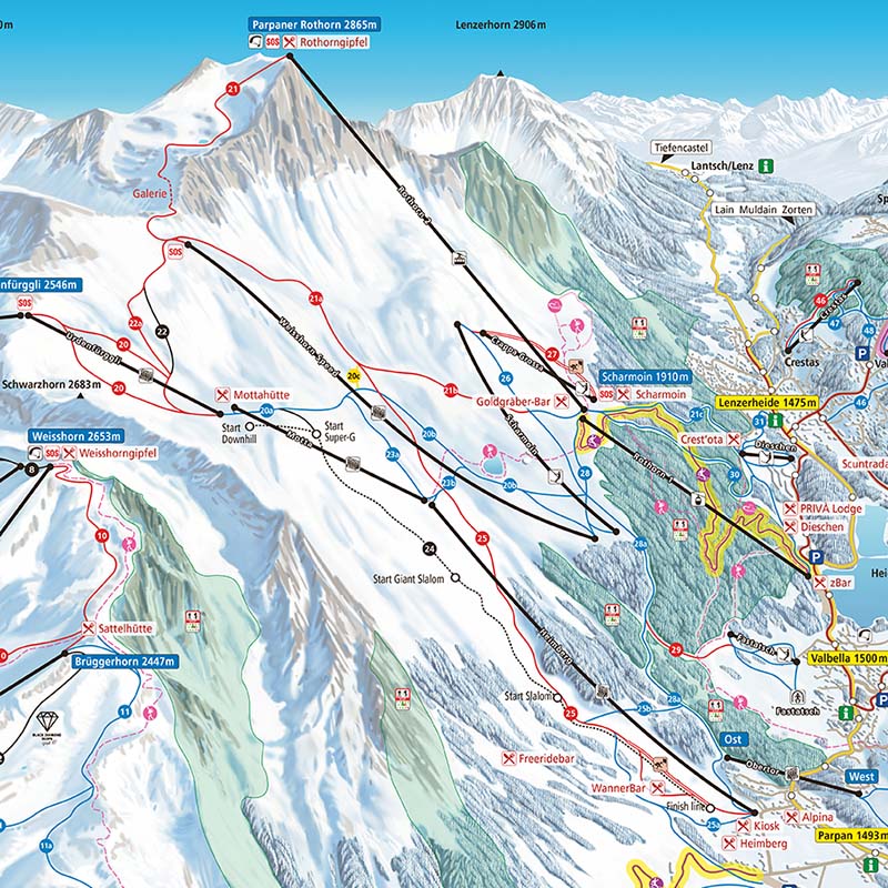 Cartina Piste e Impianti Lenzerheide