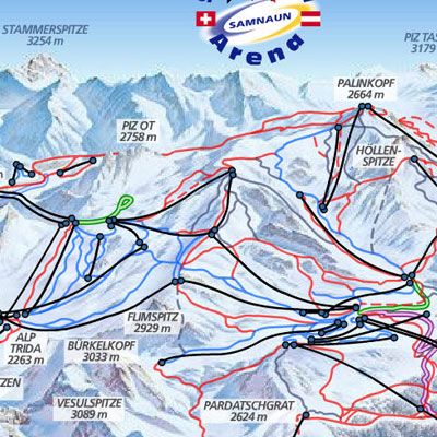Cartina Piste e Impianti Samnaun