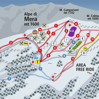 Cartina Piste e Impianti Alpe di Mera