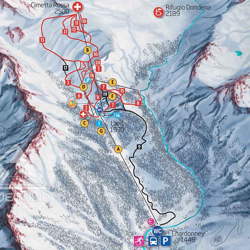 Cartina Piste e Impianti Champorcher