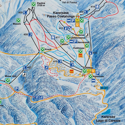 Cartina Piste e Impianti Carezza