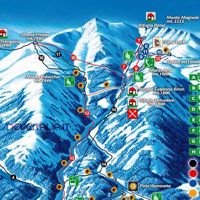 Cartina Piste e Impianti Ovindoli